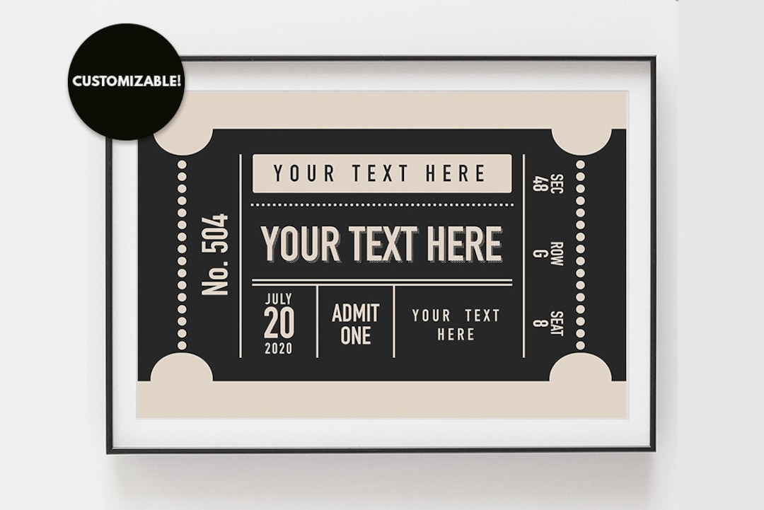 Custom Ticket Stub Poster | Concert Ticket | Gift for Music Lover ...