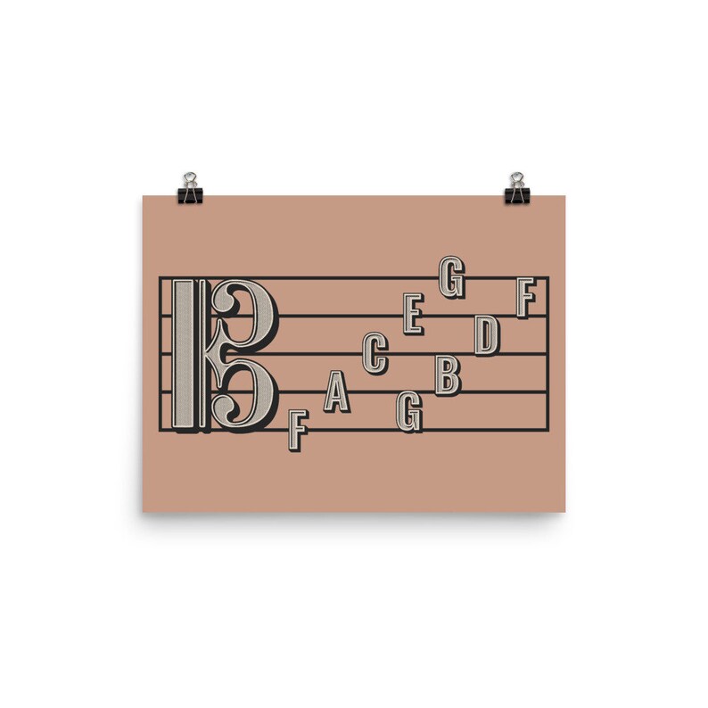 Alto Clef Note Names Poster Music Education Poster Pink - Etsy