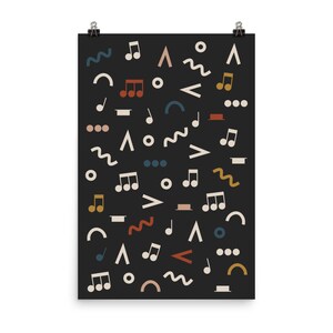 Music Notes Poster, Music Symbols, Music Room Decor, Black - Etsy