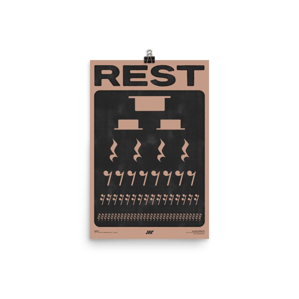 Music Rest Symbol Poster, Pink | Music Classroom Music Studio Decor - Etsy