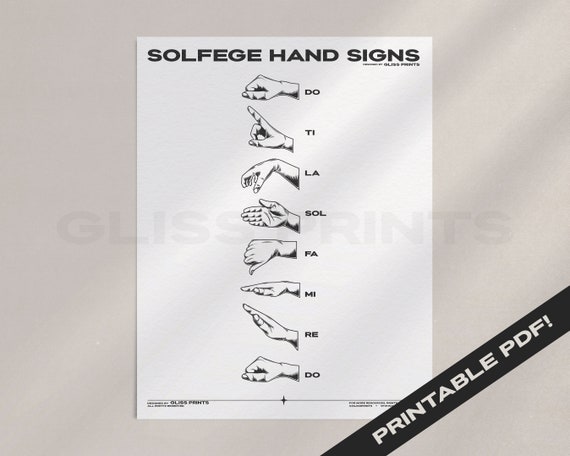 Solfege Hand Signs Digital Print Printable Music PDF - Etsy