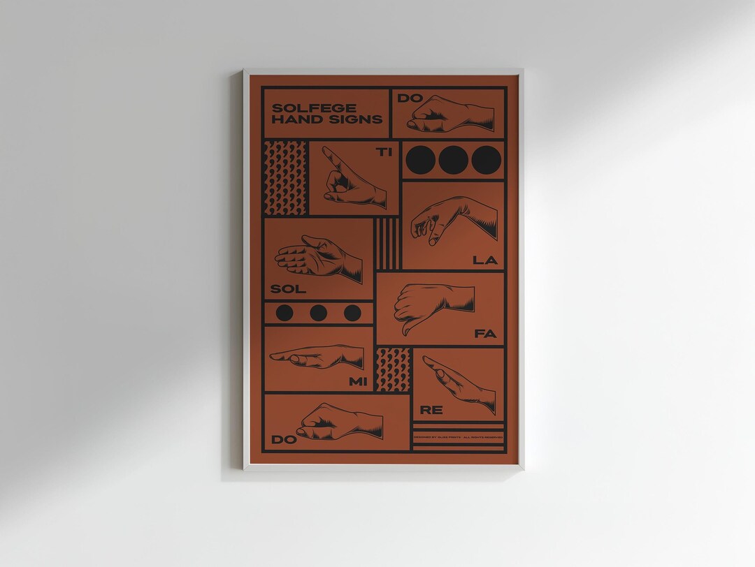 Solfege Hand Sign Poster | Music Art Print, Red | Music Classroom Decor ...