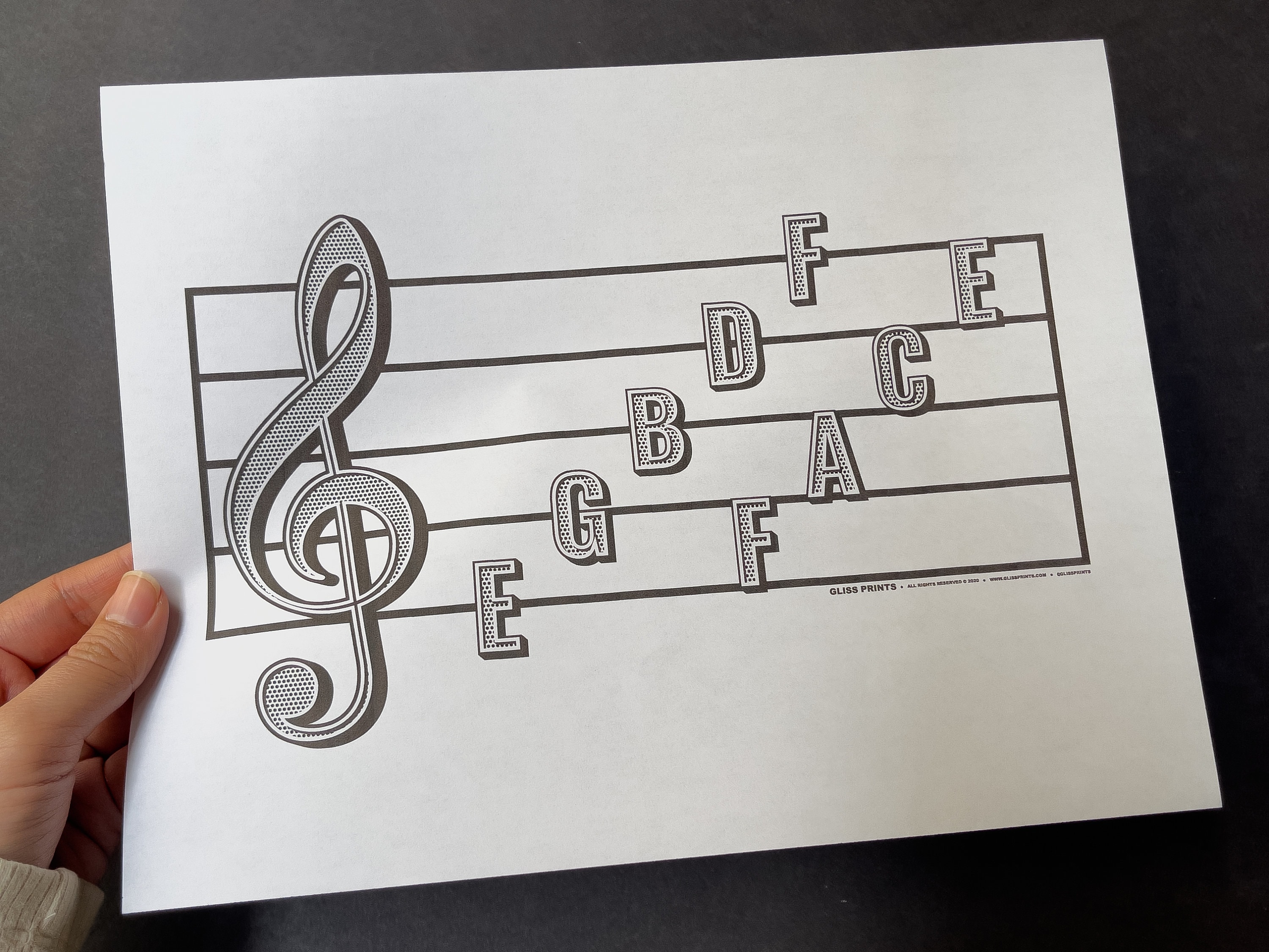 Treble Clef Note Names Printable PDF | Typography Design | Music ...