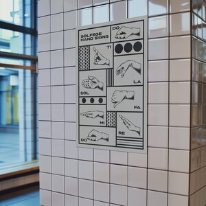 Solfege Hand Sign Poster | Music Art Print, Cream| Gift for Choir ...