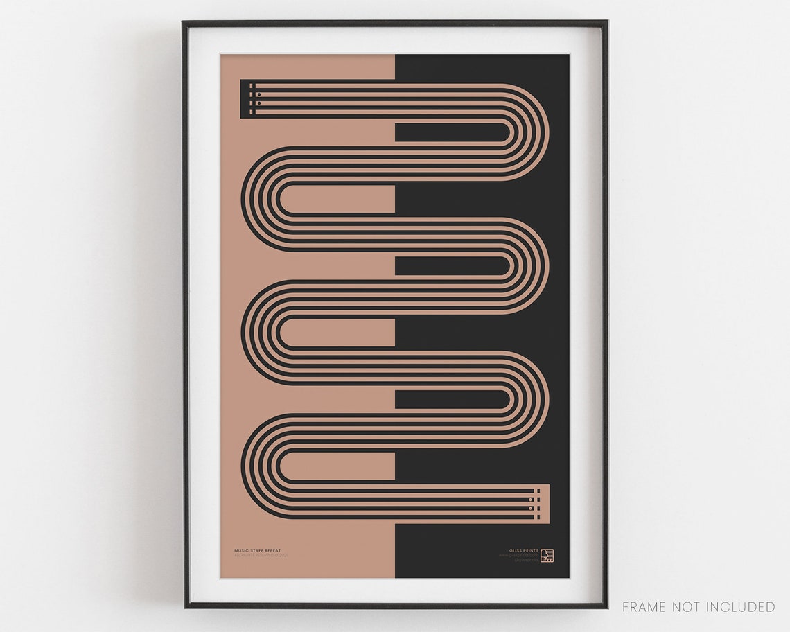 Music Staff Repeat Sign Print Music Art Pink - Etsy