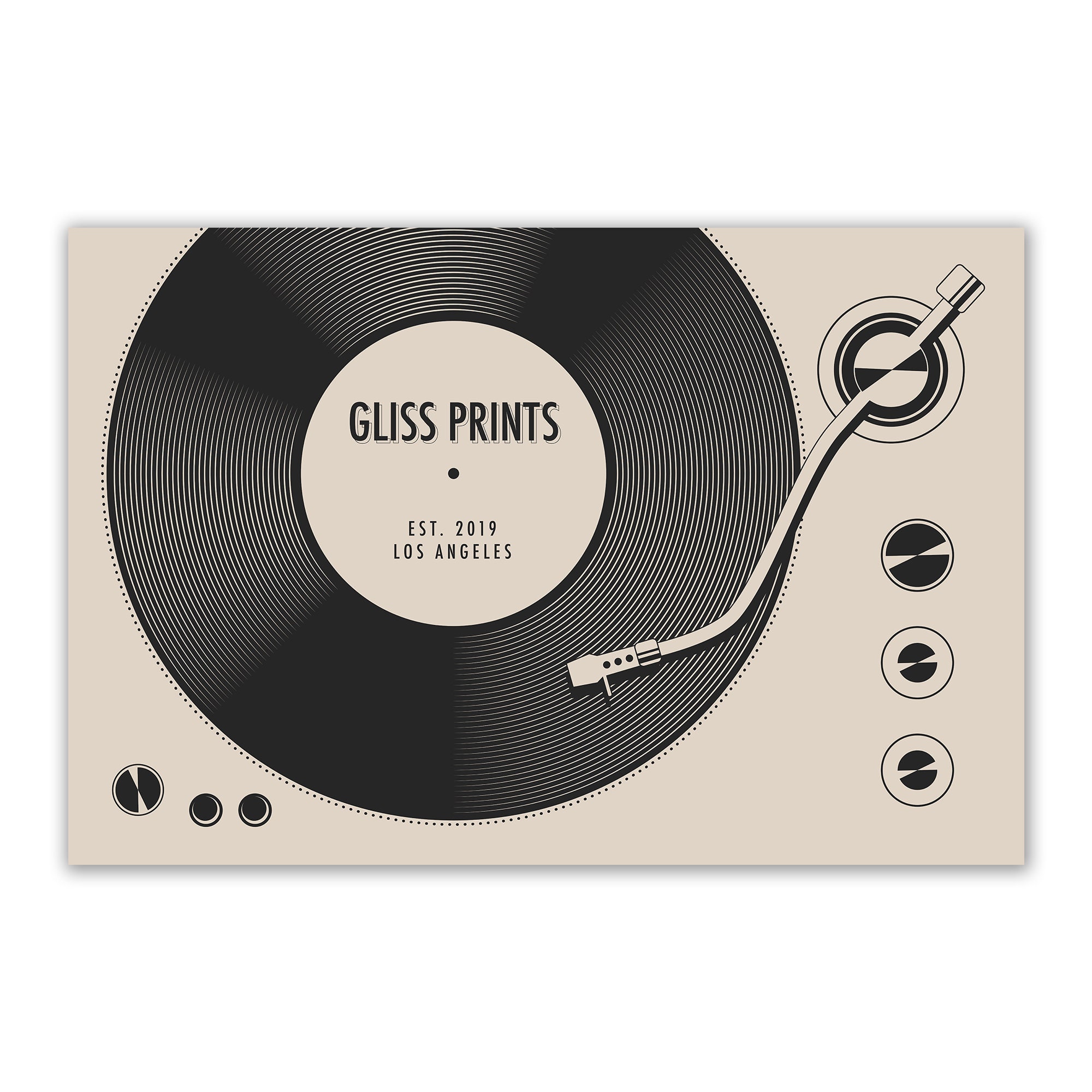 Custom Vinyl Record Poster | Personalized Print, Cream | Gift for Music ...