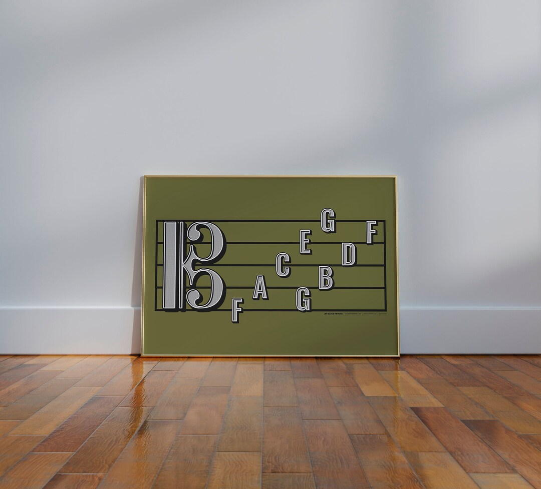 Alto Clef Note Names Poster | Music Education Poster, Green - Etsy