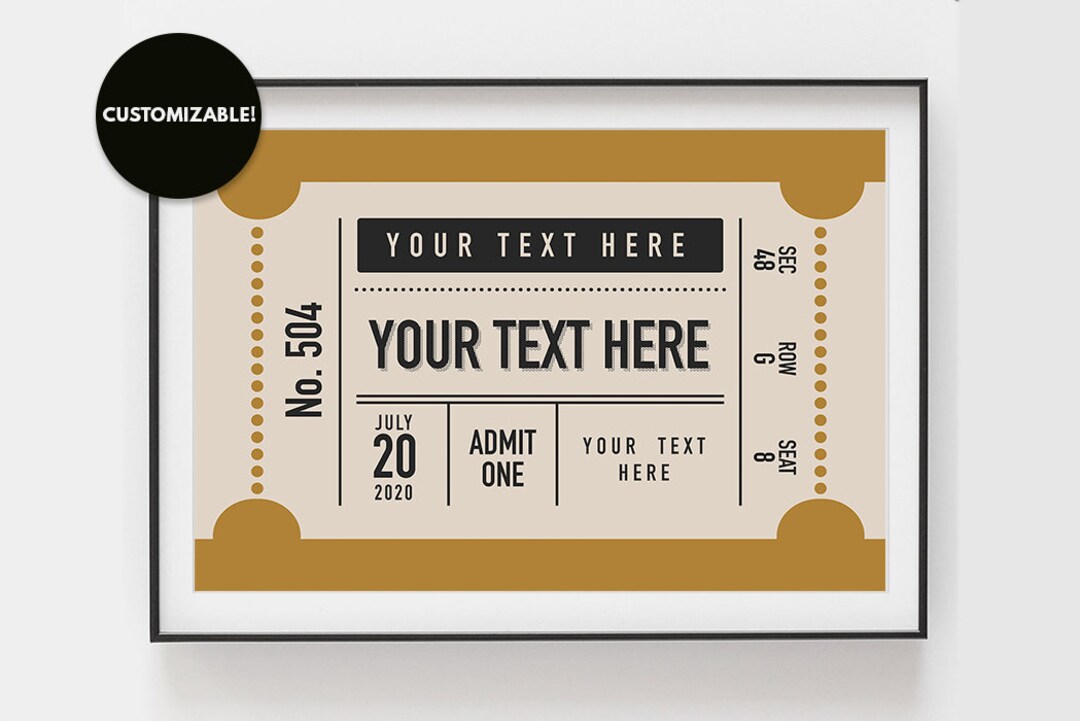 Custom Ticket Stub Poster | Concert Ticket | Gift for Music Lover ...
