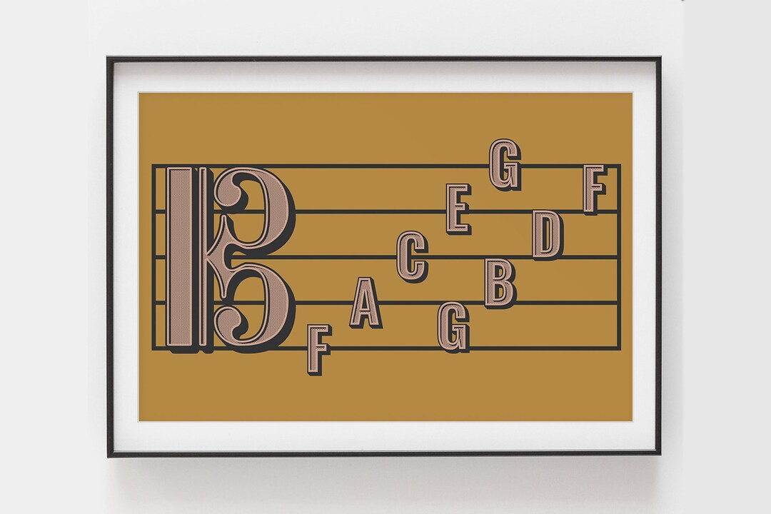 Alto Clef Note Names Poster Music Education Poster Yellow - Etsy