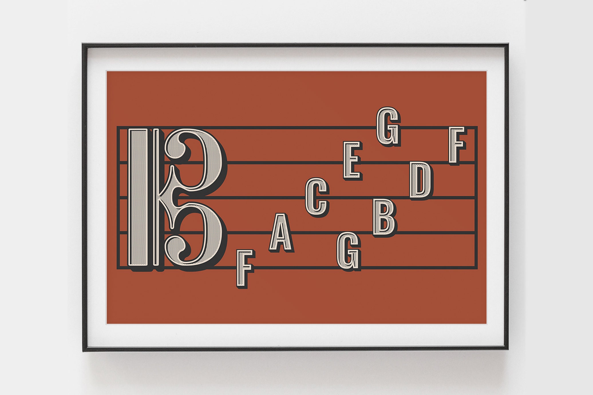 Alto Clef Note Names Poster Music Education Poster Red | Etsy
