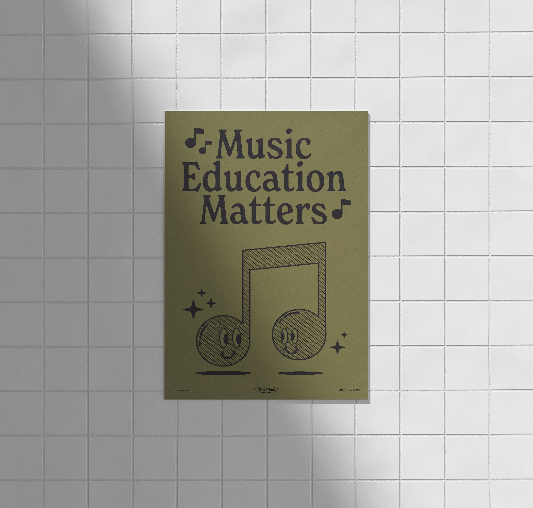 Music Education Matters Poster - Retro Style With Smiling Music Notes ...