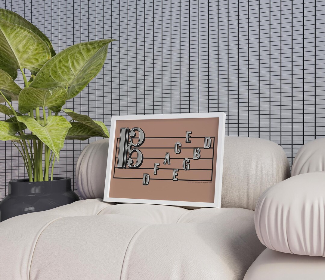 Tenor Clef Note Names Poster, Pink - Etsy