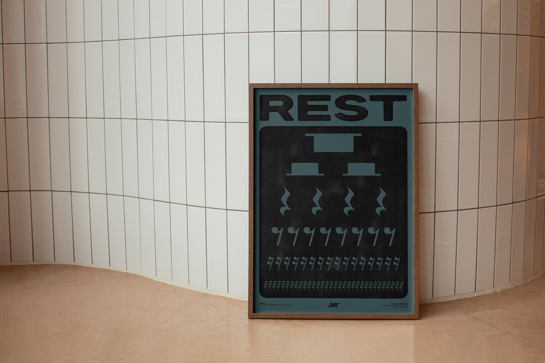 Music Rest Symbol Poster, Blue | Music Classroom Music Studio Decor - Etsy