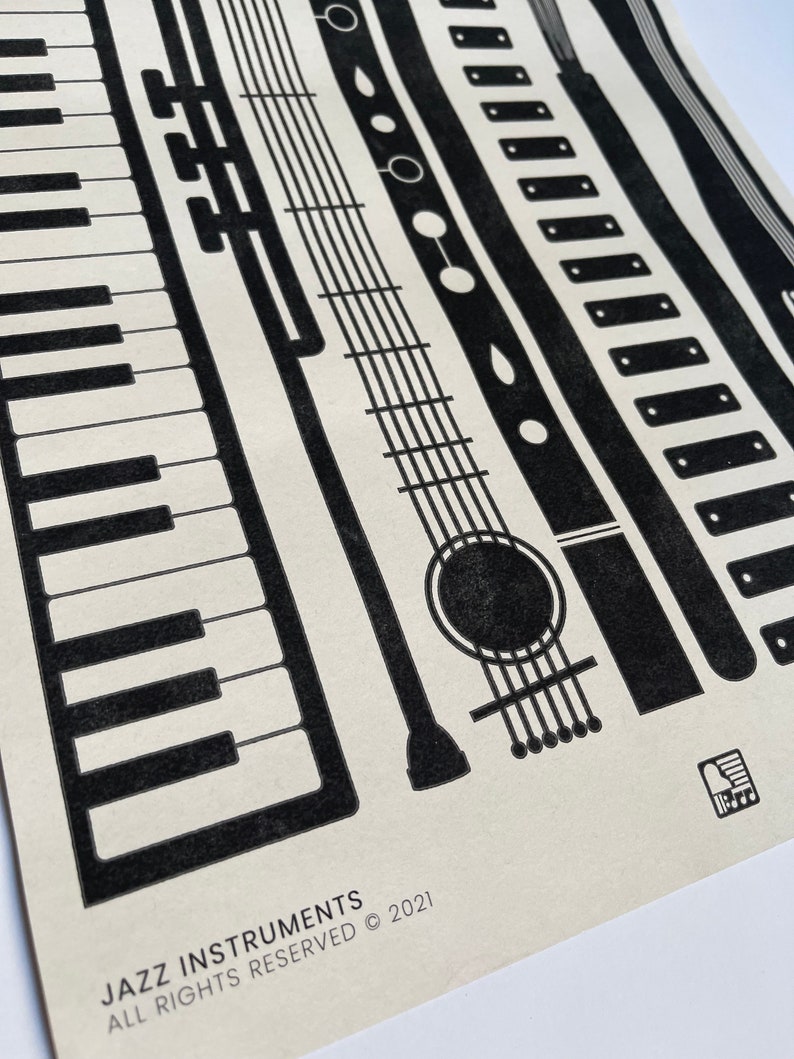 Jazz Instruments Poster Music Print Music Room Decor - Etsy
