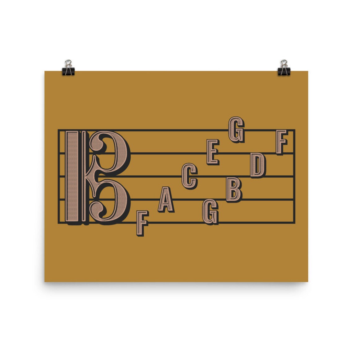 Alto Clef Note Names Poster Music Education Poster Yellow | Etsy