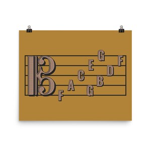 Alto Clef Note Names Poster Music Education Poster Yellow | Etsy