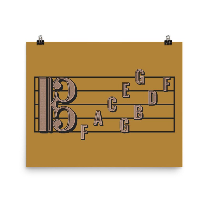 Alto Clef Note Names Poster Music Education Poster Yellow | Etsy