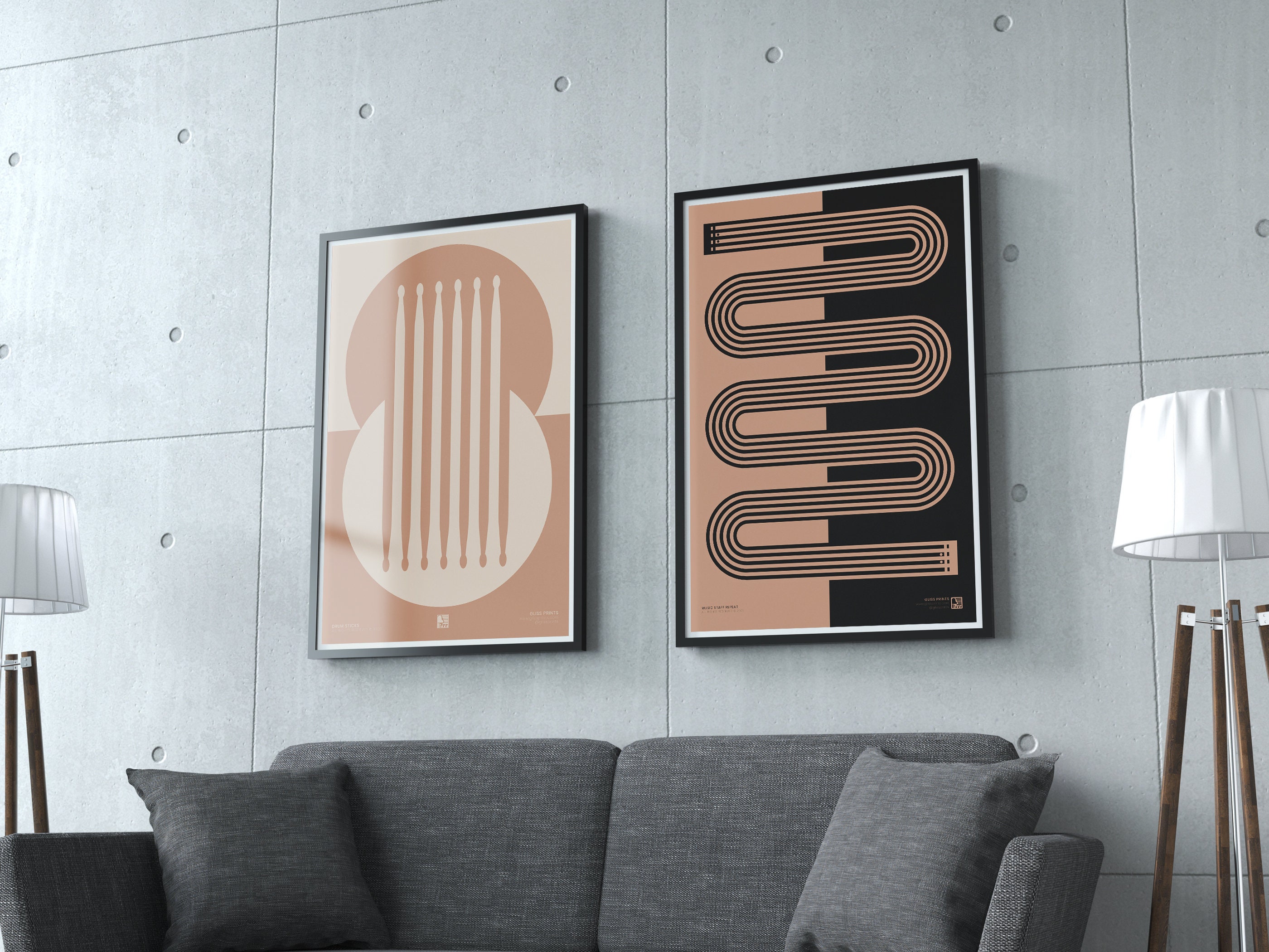 Music Staff Repeat Sign Print Music Art Pink - Etsy