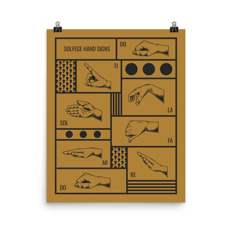 Solfege Hand Sign Poster Music Art Print Yellow Gift for - Etsy