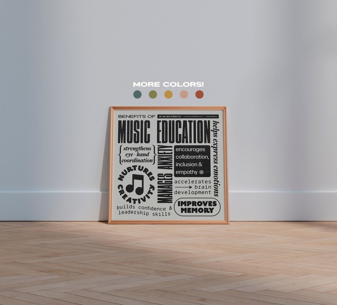 Benefits of Music Education Poster | Typography Art Print for Music ...