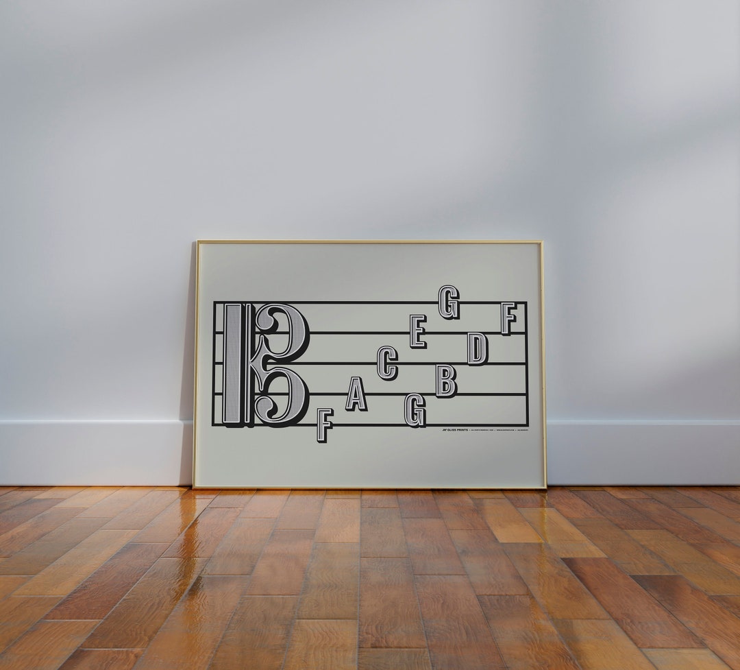 Alto Clef Note Names Poster | Music Education Poster, Cream - Etsy