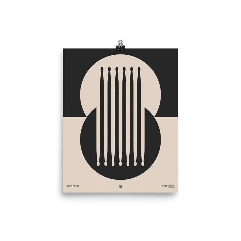 Drum Sticks Poster Minimal Music Print Gift for Drummer | Etsy
