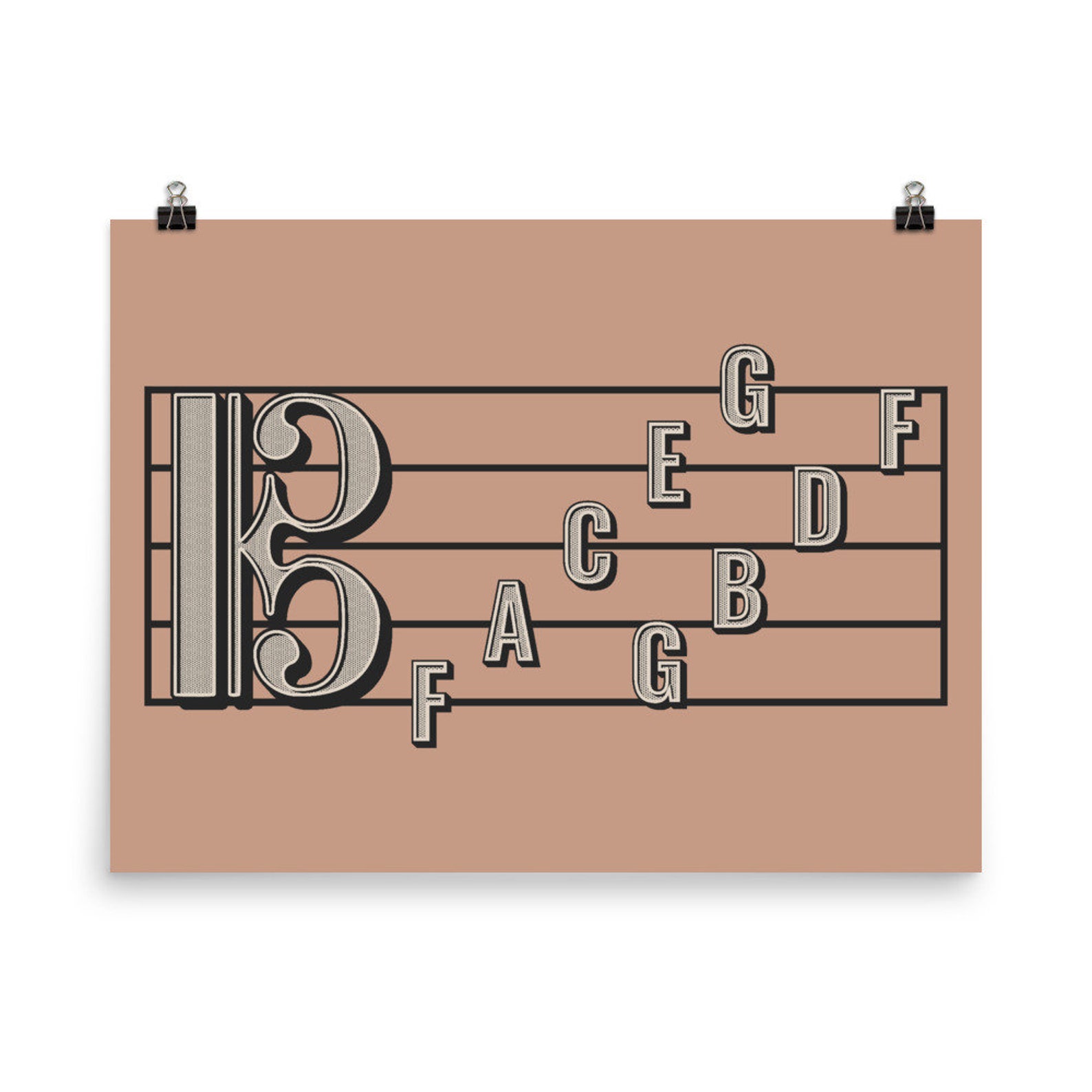 Alto Clef Note Names Poster Music Education Poster Pink | Etsy