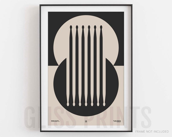 Drum Sticks Poster Minimal Music Print Gift for Drummer | Etsy