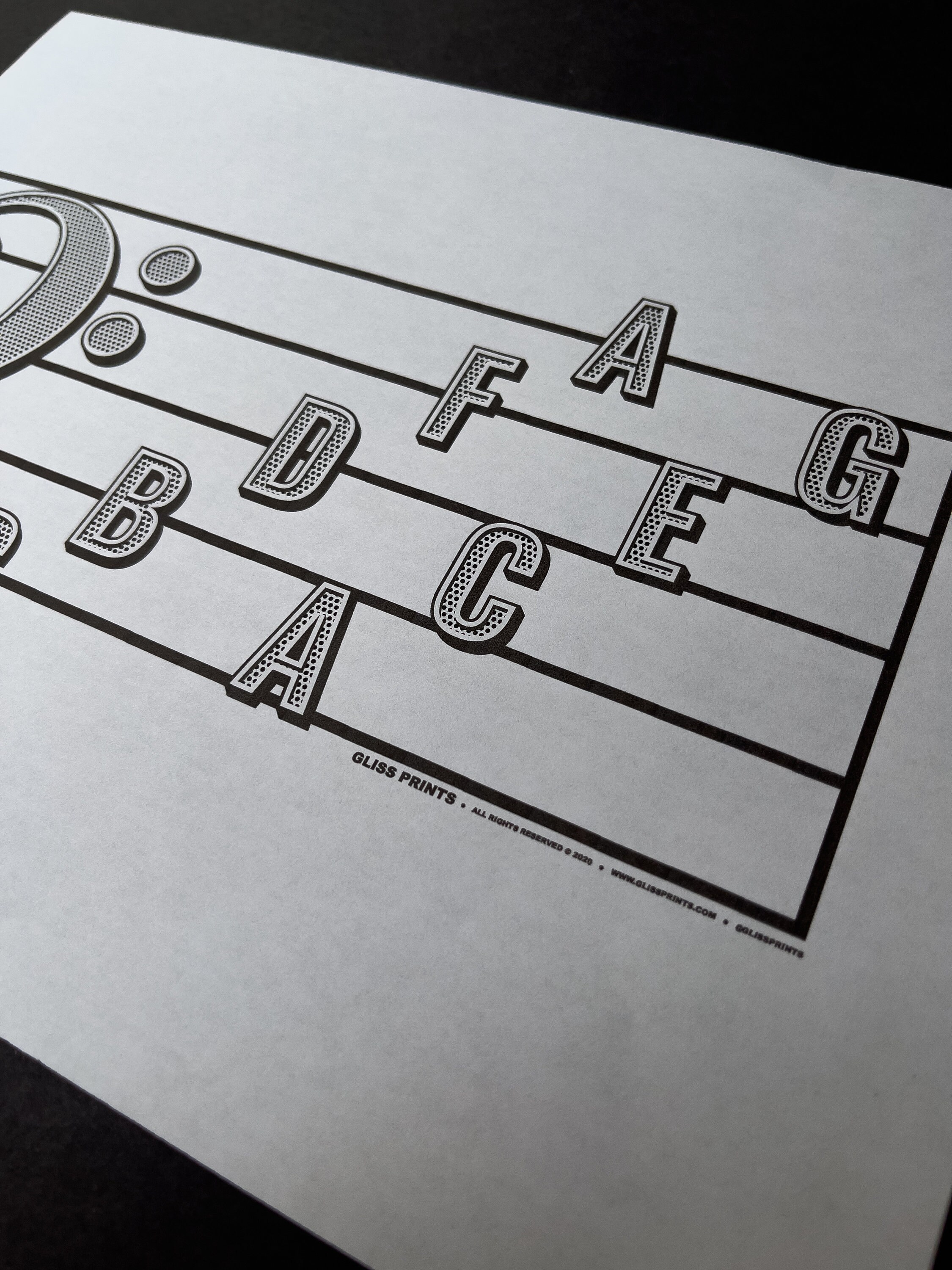 Bass Clef Note Names Printable PDF | Typography Design | Music ...