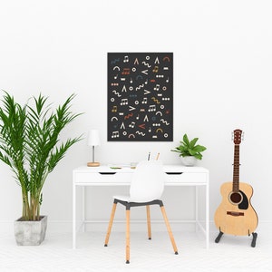 Music Notes Poster, Music Symbols, Music Room Decor, Black - Etsy