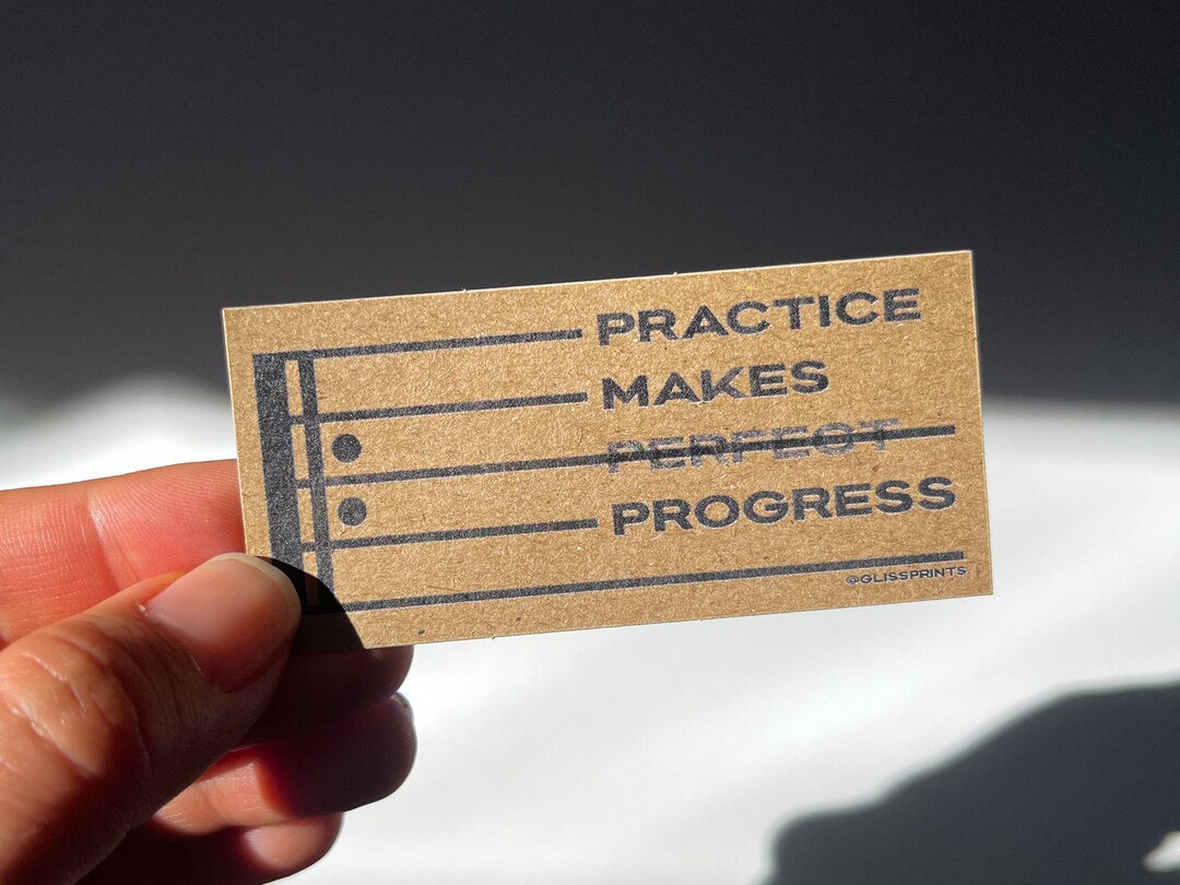 Practice Makes Progress Kraft Paper Sticker | Music Sticker - Etsy