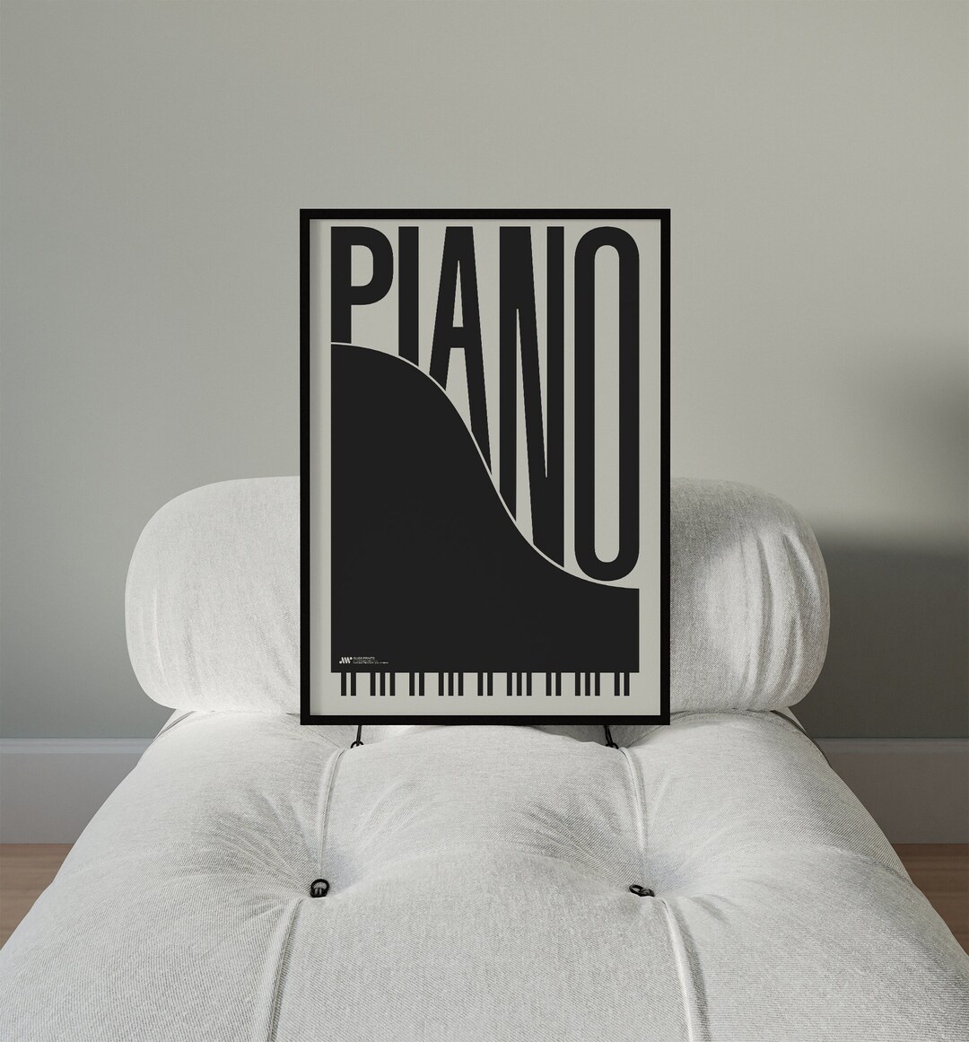 Piano Typography Print | Piano Poster - Etsy