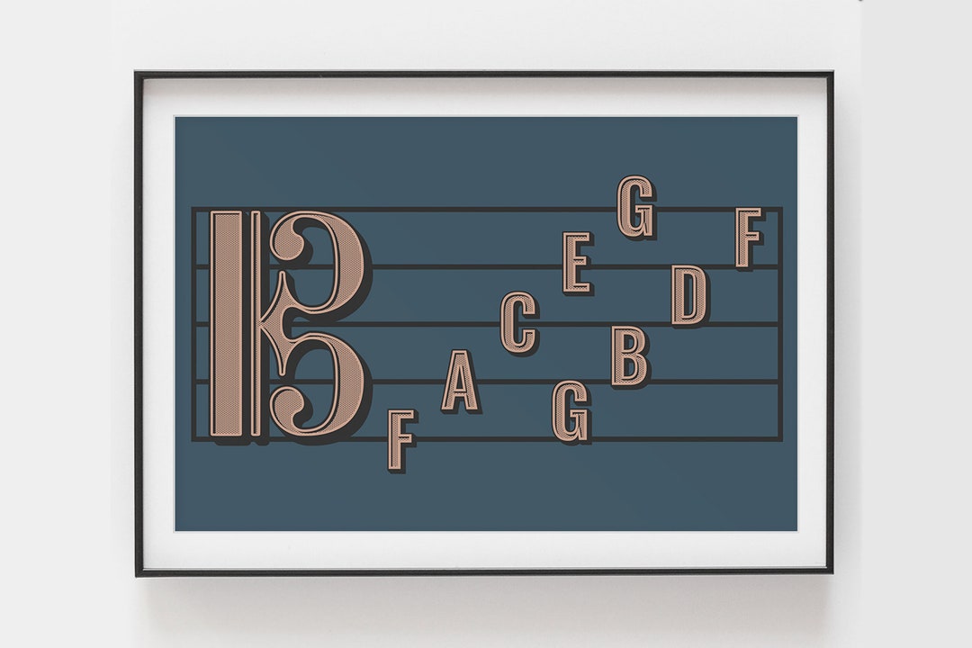 Alto Clef Note Names Poster Music Education Poster Blue - Etsy