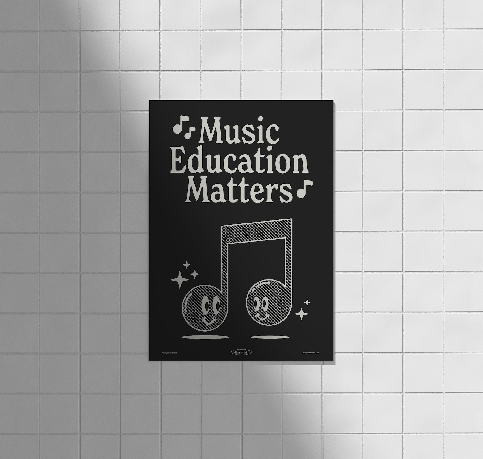 Music Education Matters Poster - Retro Style With Smiling Music Notes ...