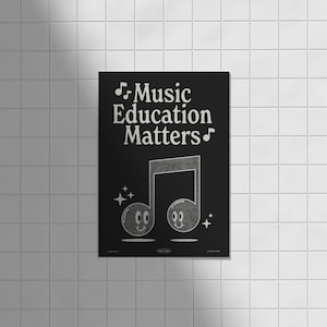 Music Education Matters Poster - Retro Style With Smiling Music Notes ...
