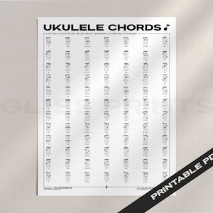 Ukulele Chords Fingering Chart PDF | Printable Digital Download | Music ...