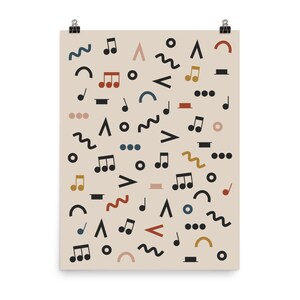 Music Notes Poster, Music Symbols, Music Room Decor, Cream - Etsy