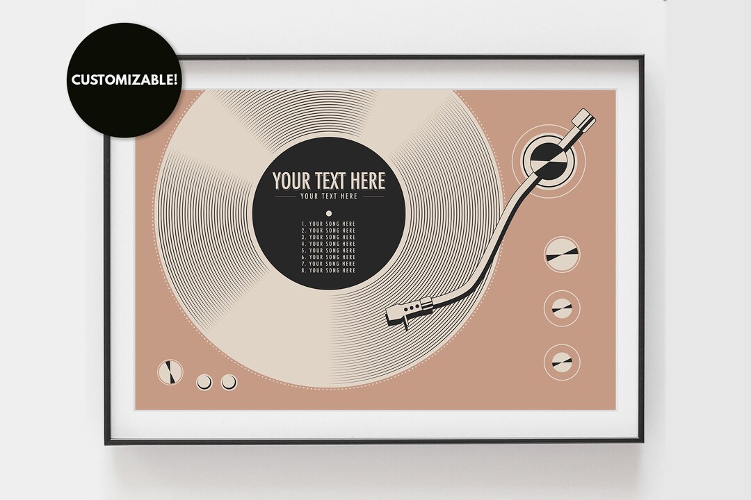 Custom Vinyl Record Poster | Personalized Print, Pink | Gift for Music ...