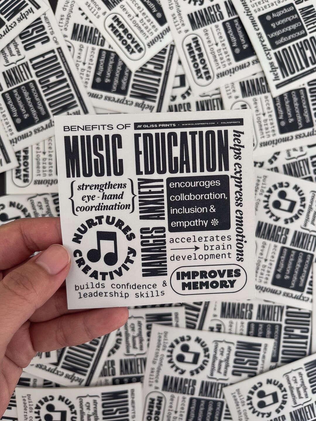 Benefits of Music Education Sticker | Music Teacher Decal - Etsy