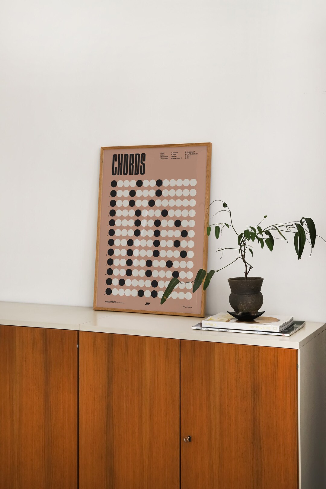 Music Chords Poster, Dot Design, Music Theory Print, Pink - Etsy