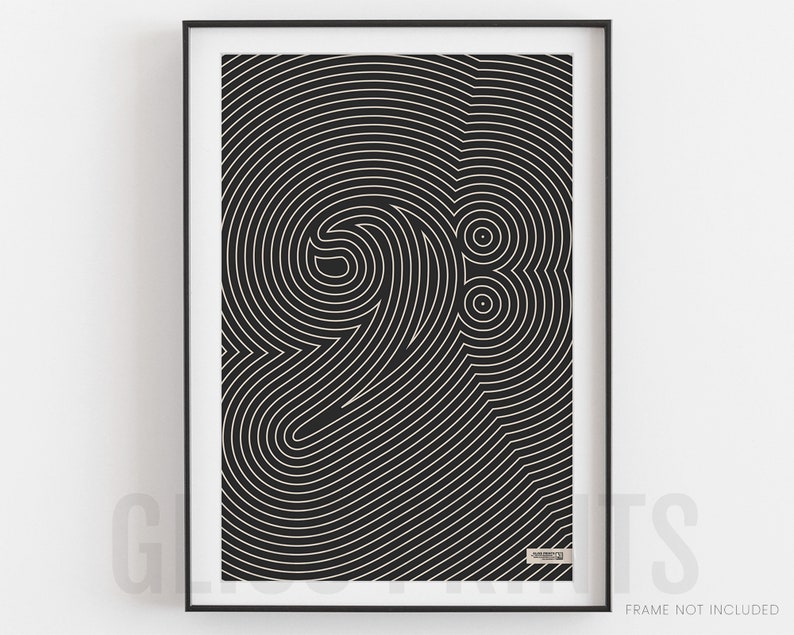 Bass Clef Poster | Striped Pattern | Music Art Print, Black - Etsy