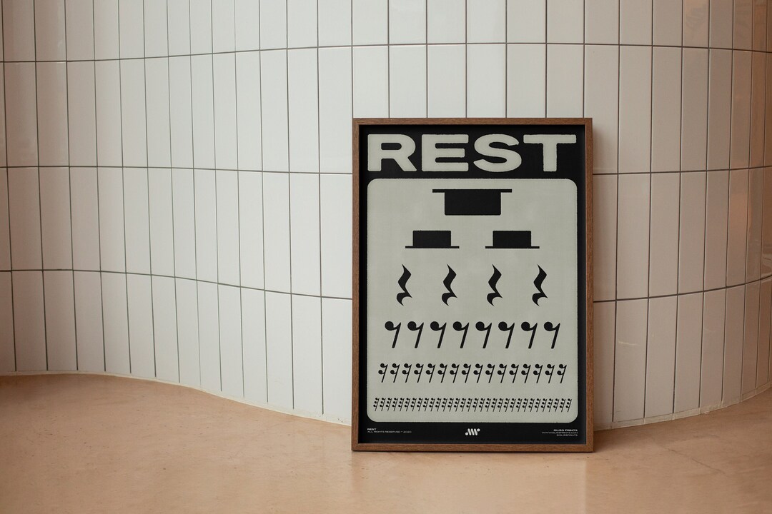 Music Rest Symbol Poster, Black | Music Classroom Music Studio Decor - Etsy
