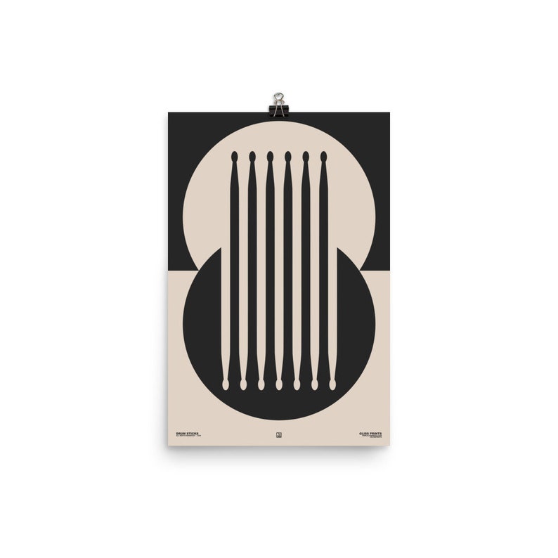 Drum Sticks Poster Minimal Music Print Gift for Drummer | Etsy