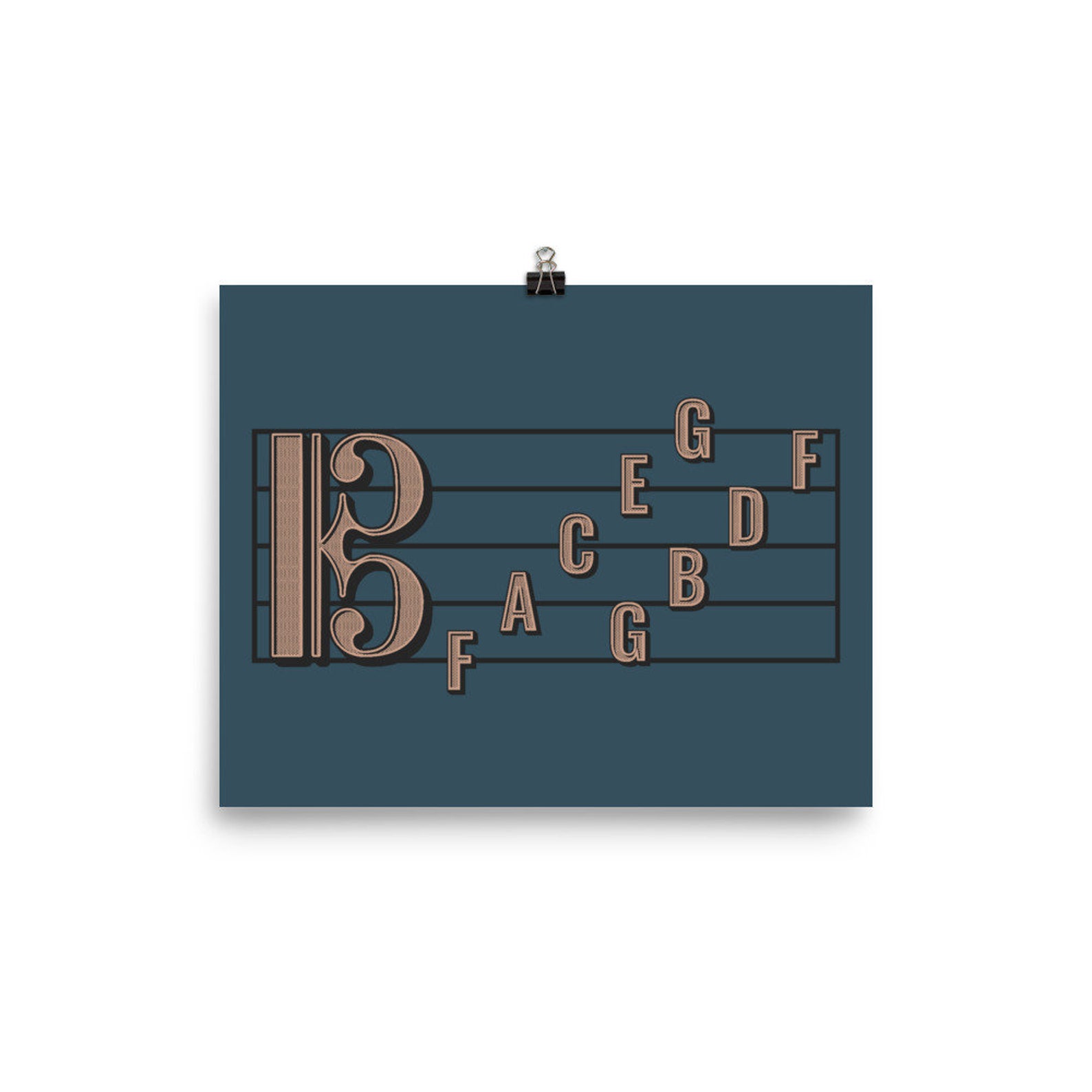 Alto Clef Note Names Poster Music Education Poster Blue | Etsy