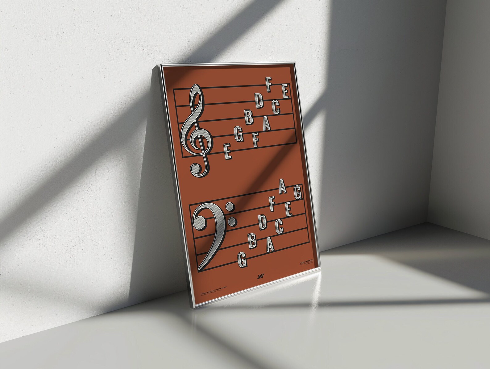 Treble Clef Bass Clef Note Names Poster Music Education Print, Red - Etsy