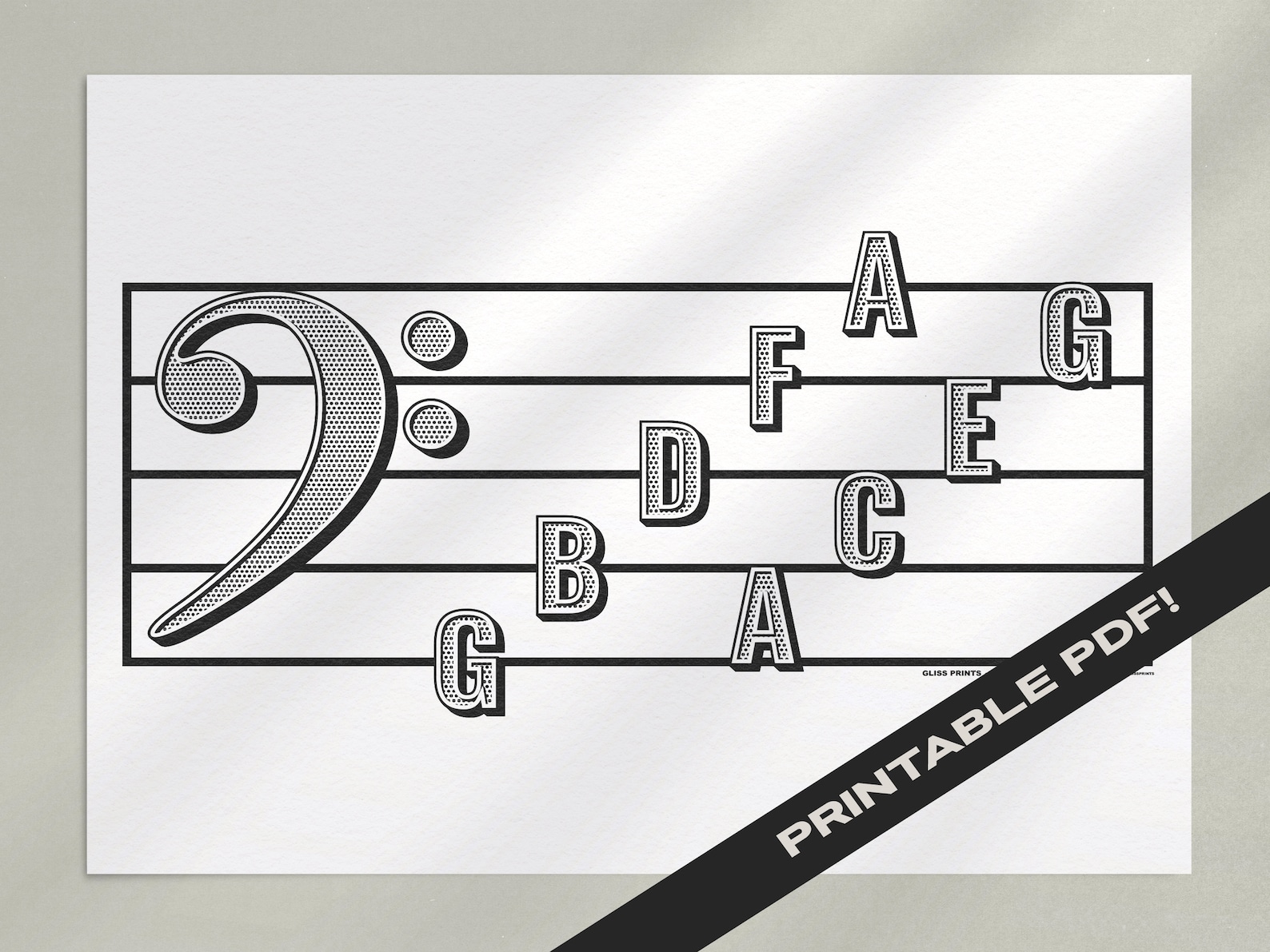 Bass Clef Note Names Printable PDF | Typography Design | Music ...