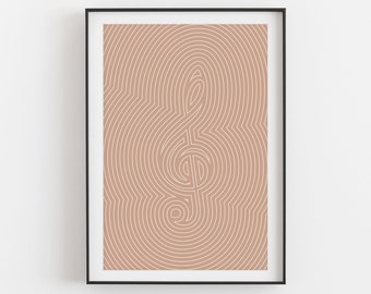 Treble Clef Poster Music Art Animal Print Music Lover | Etsy