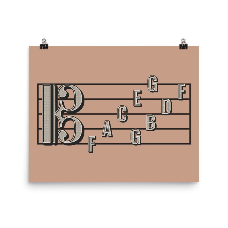 Alto Clef Note Names Poster Music Education Poster Pink | Etsy