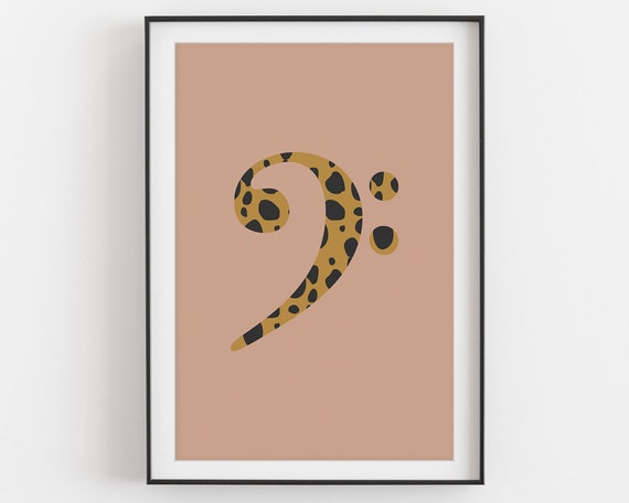Bass Clef Poster Music Art Animal Print Music Lover Gift | Etsy