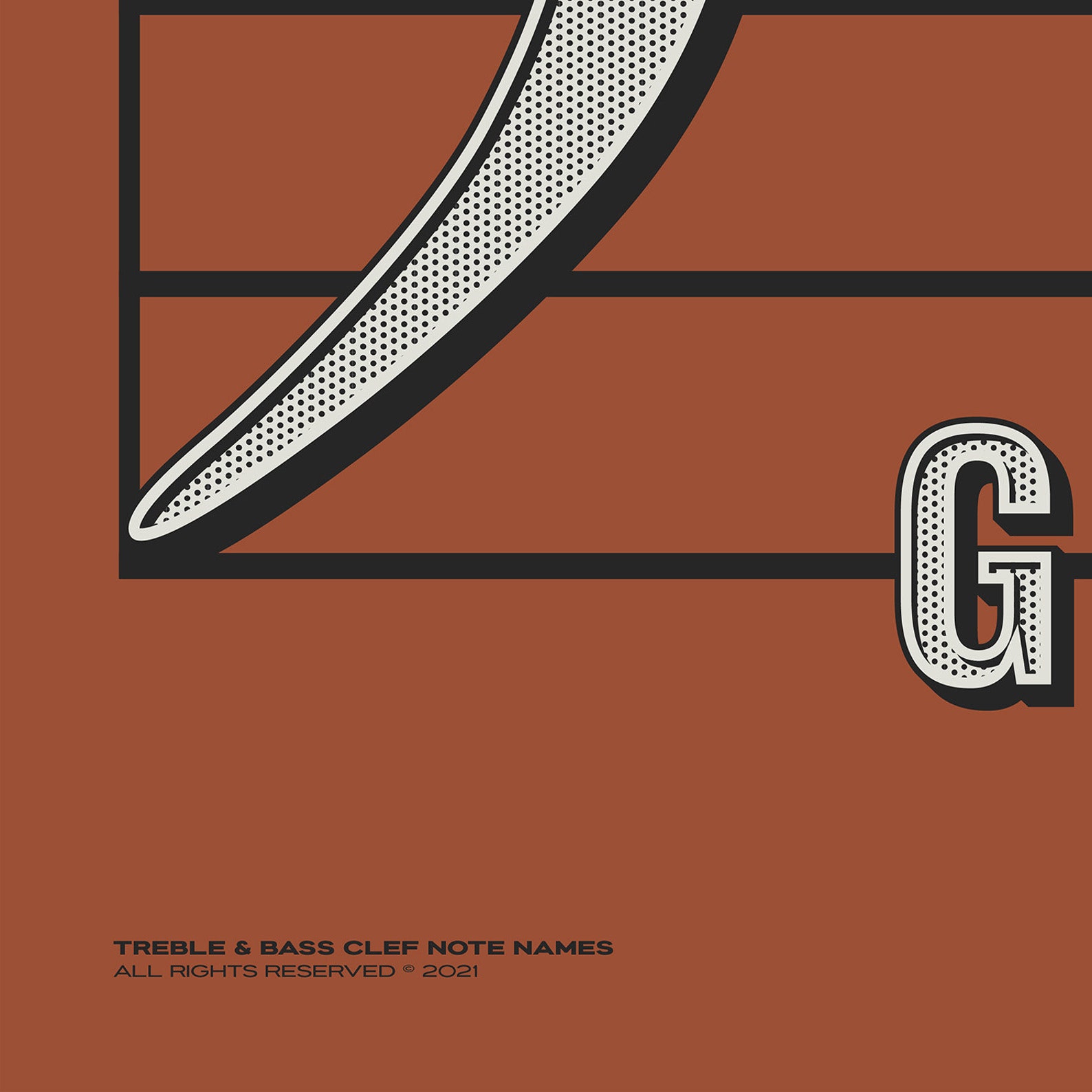 Treble Clef Bass Clef Note Names Poster Music Education Print, Red - Etsy